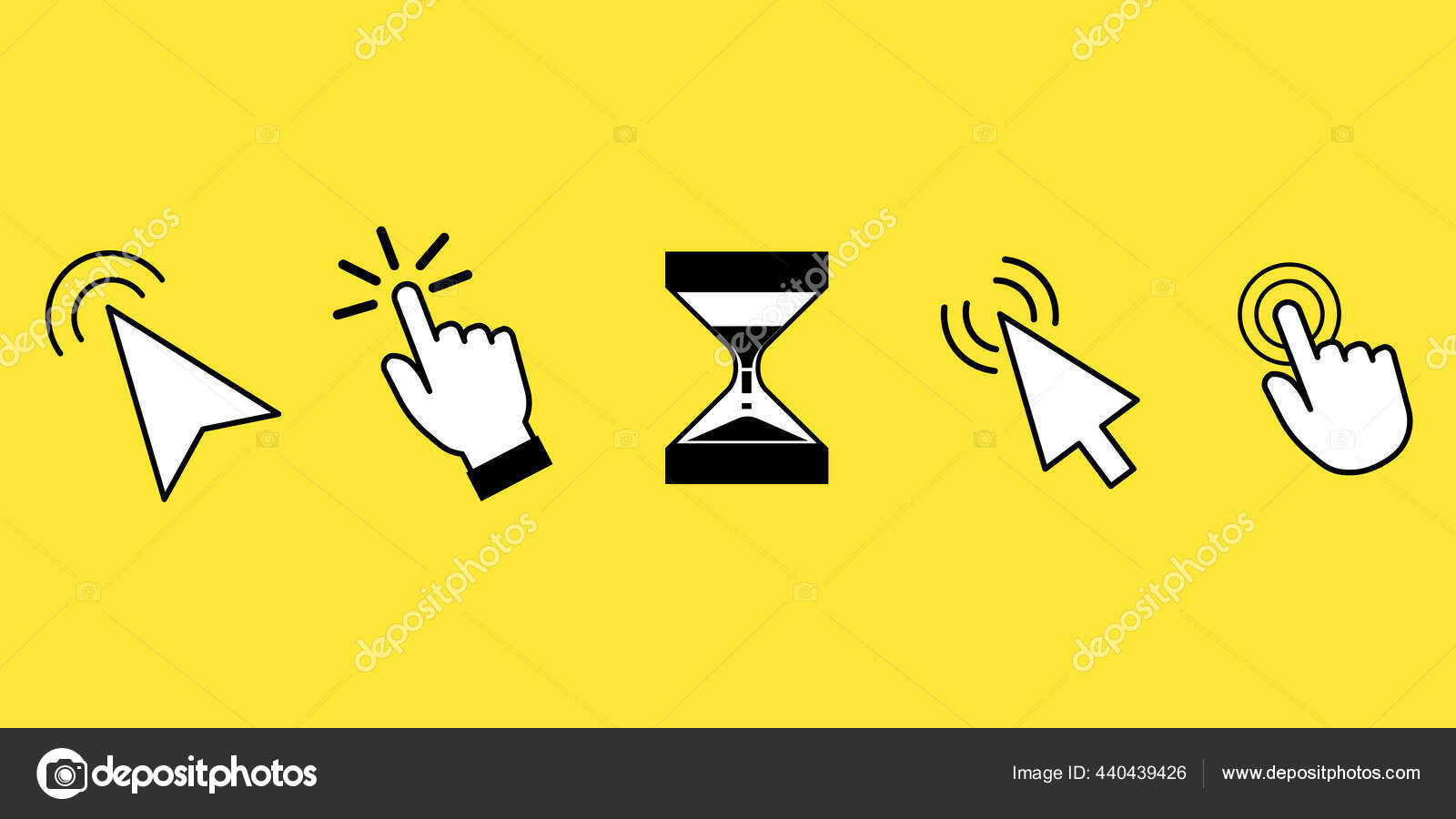 Vintage Set Web Background Design Website Icon Symbol Click Button ...