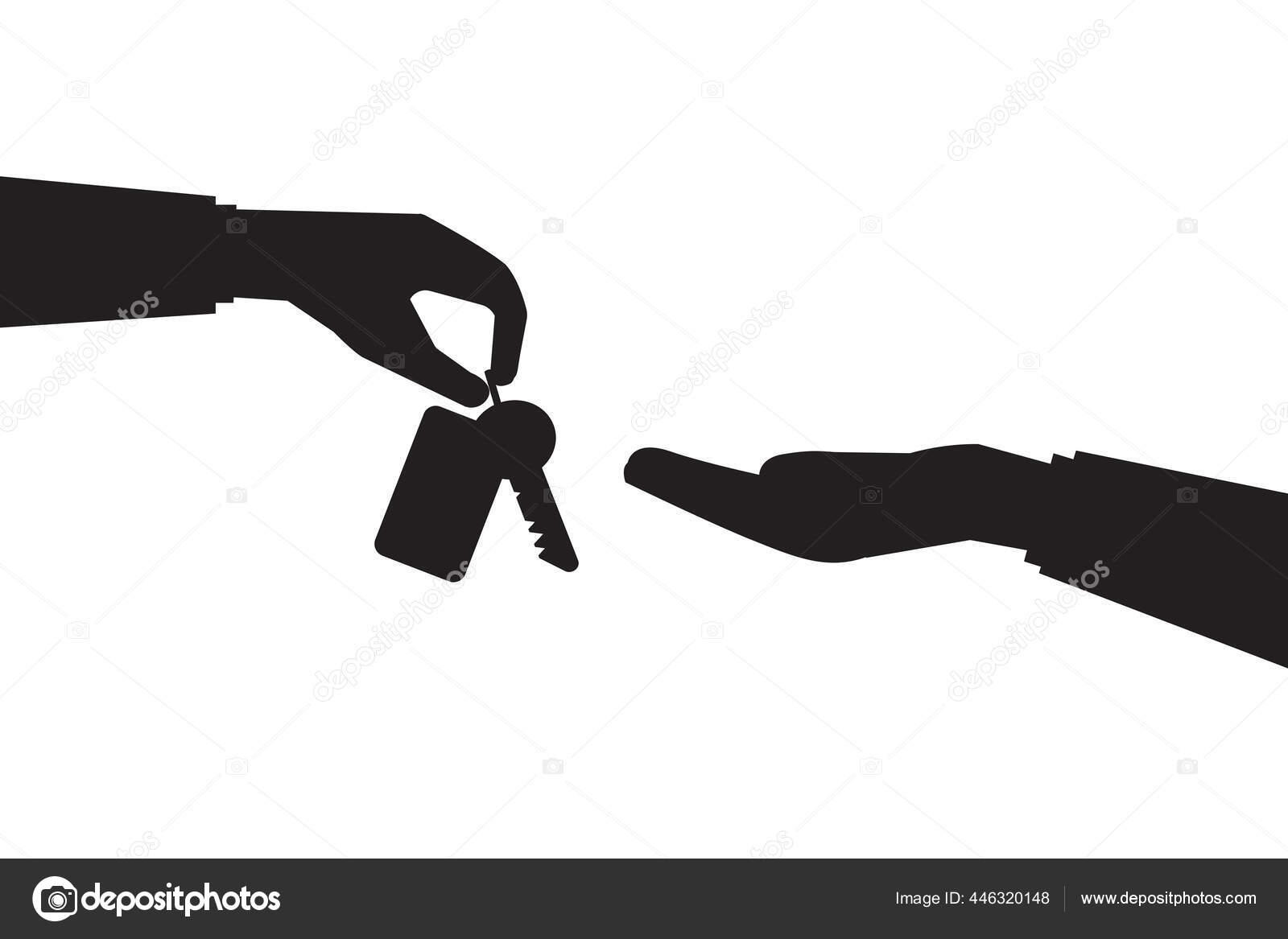 Handing Keys Line Art Clipart Vector Art Illustration Car Service Stock ...
