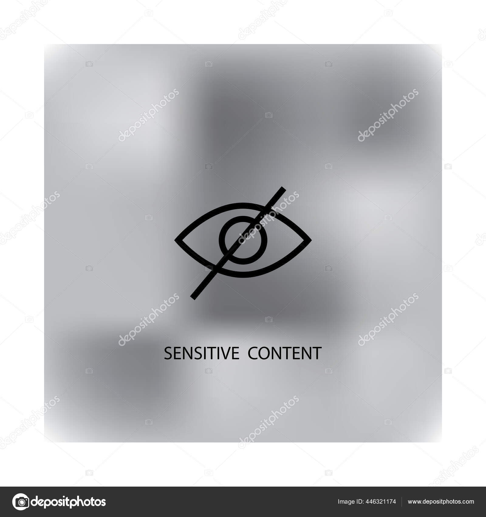 Sensitive Content Outline Symbol Social Media Design Concept Crossed ...