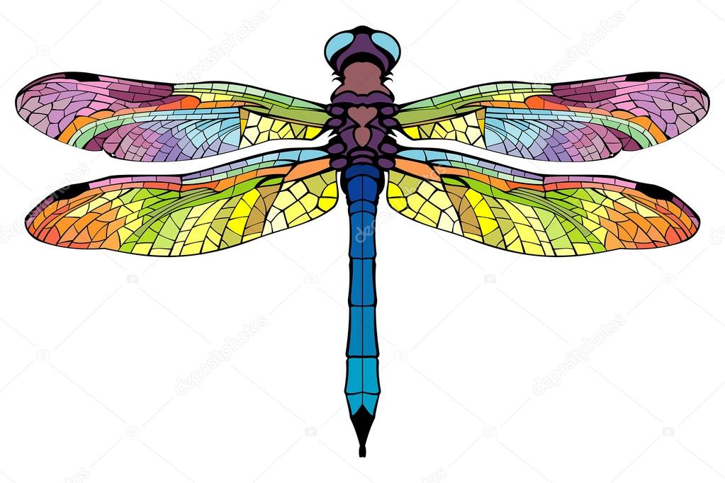 Bright Stylized Dragonfly Stock Vector By ©jolllyse 96388846
