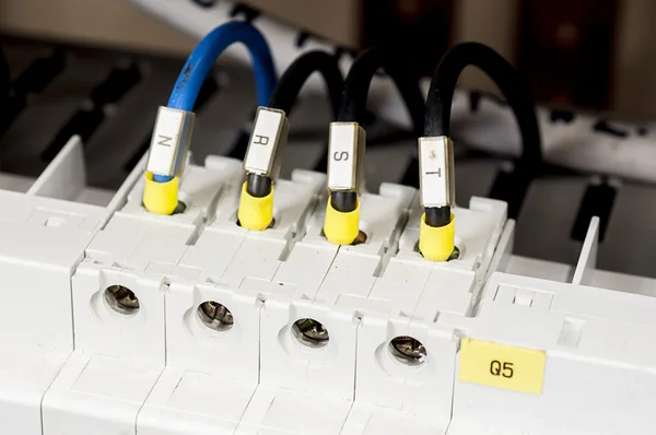 Electrical connections in control panel - Stock Image - Everypixel