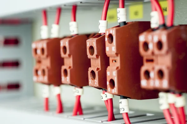 Electrical connections in control panel - Stock Image - Everypixel
