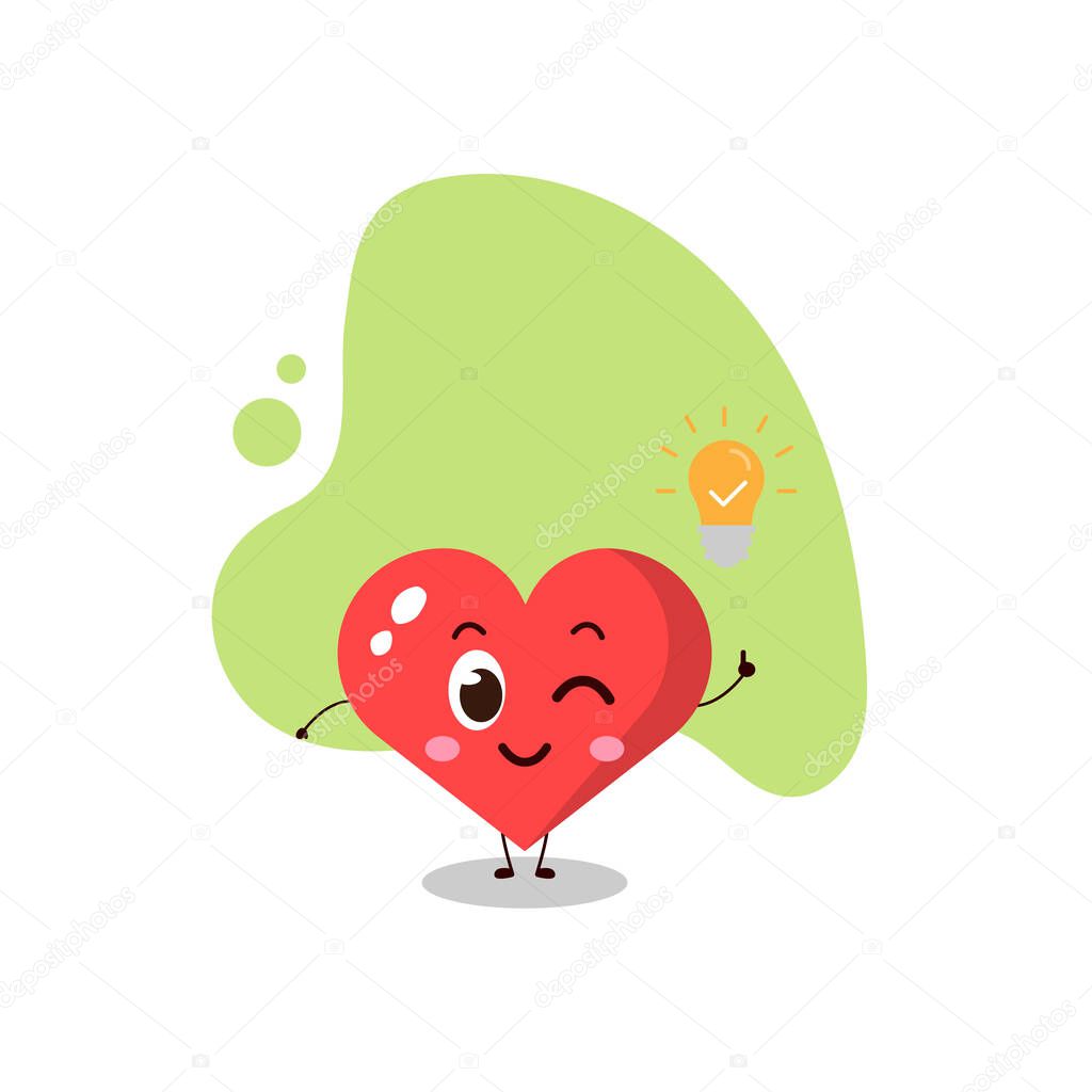 lindo corazón con bombilla tienen idea.illustration para los negocios ...