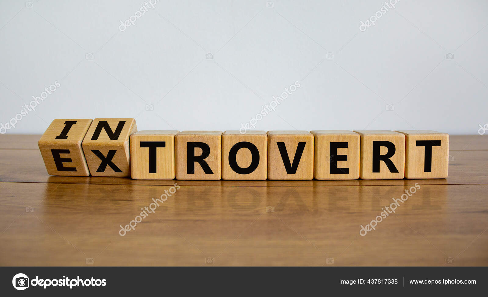 Introvert Extrovert Symbol Fliped Cubes Changed Word 'Introvert ...