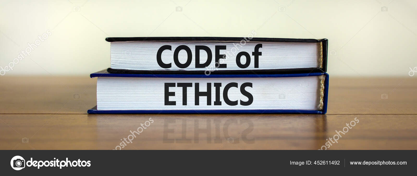 Code Ethics Symbol Concept Words 'Code Ethics' Books Beautiful Wooden ...
