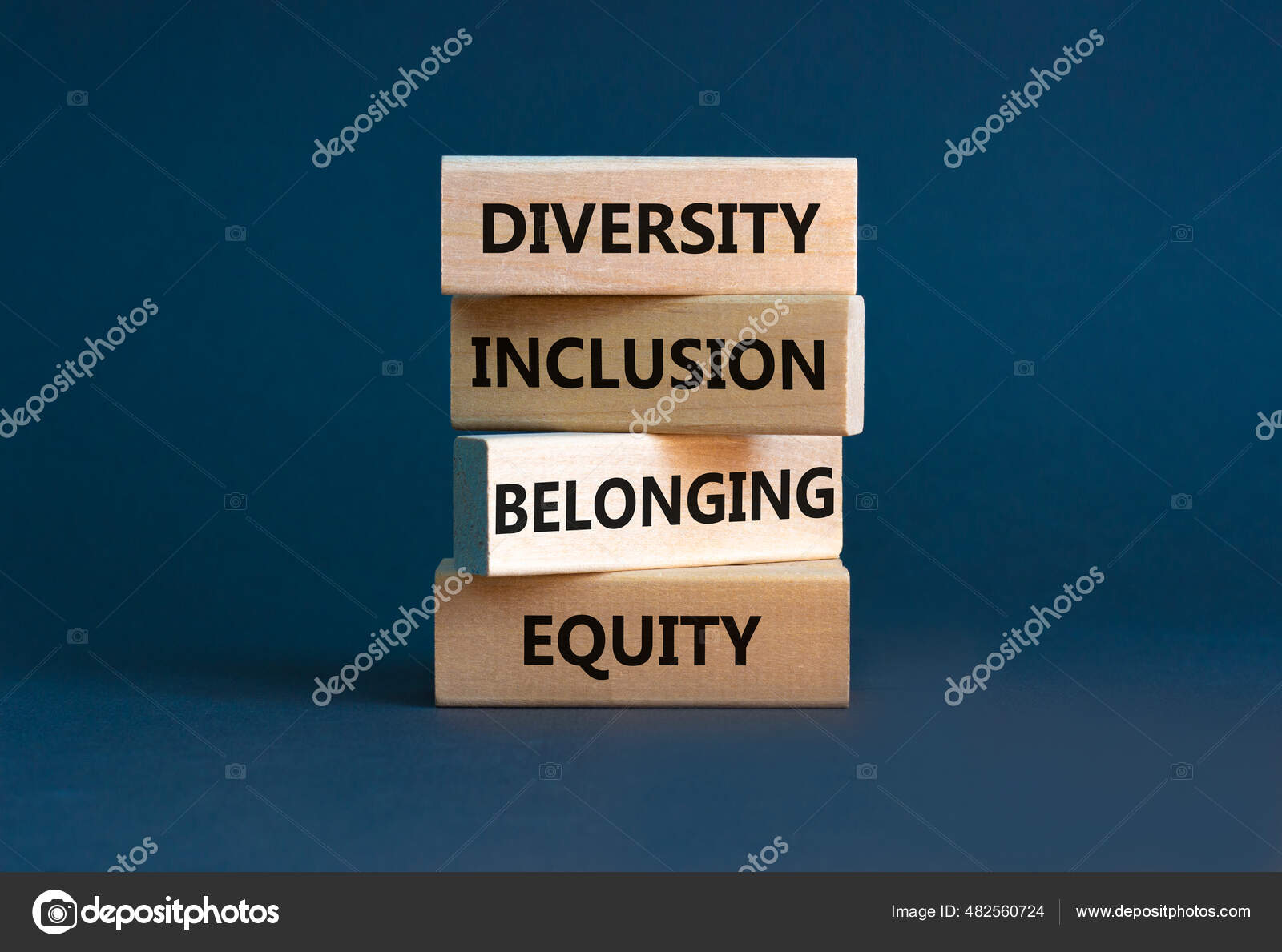 Symbole D'équité Diversité D'inclusion D'appartenance Blocs Bois Avec ...