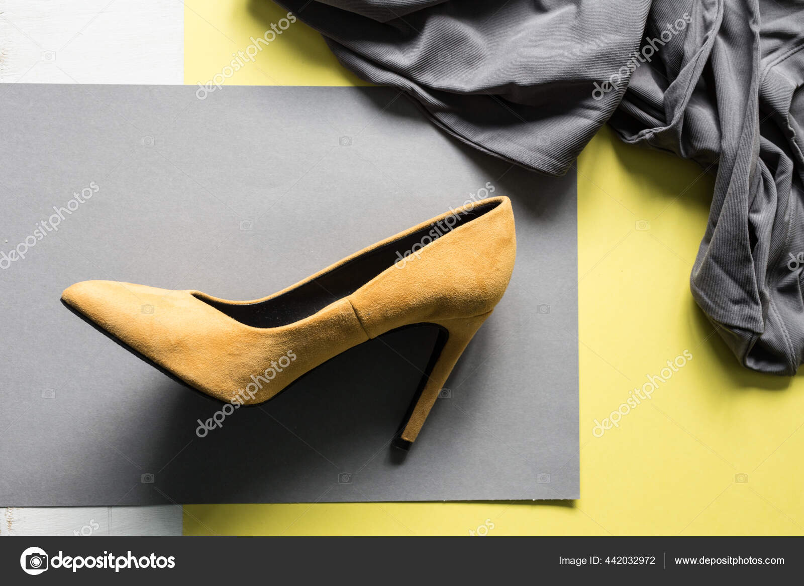 Silky Cloth Texture Stiletto Heels Fashion Backdrop Folded Textile ...