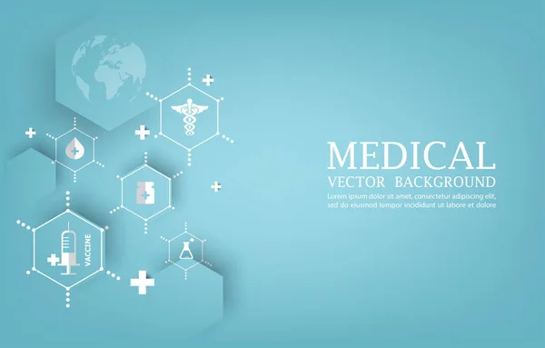 Modern Geometric Hexagon Shape Medical Icons White Medical Vector ...