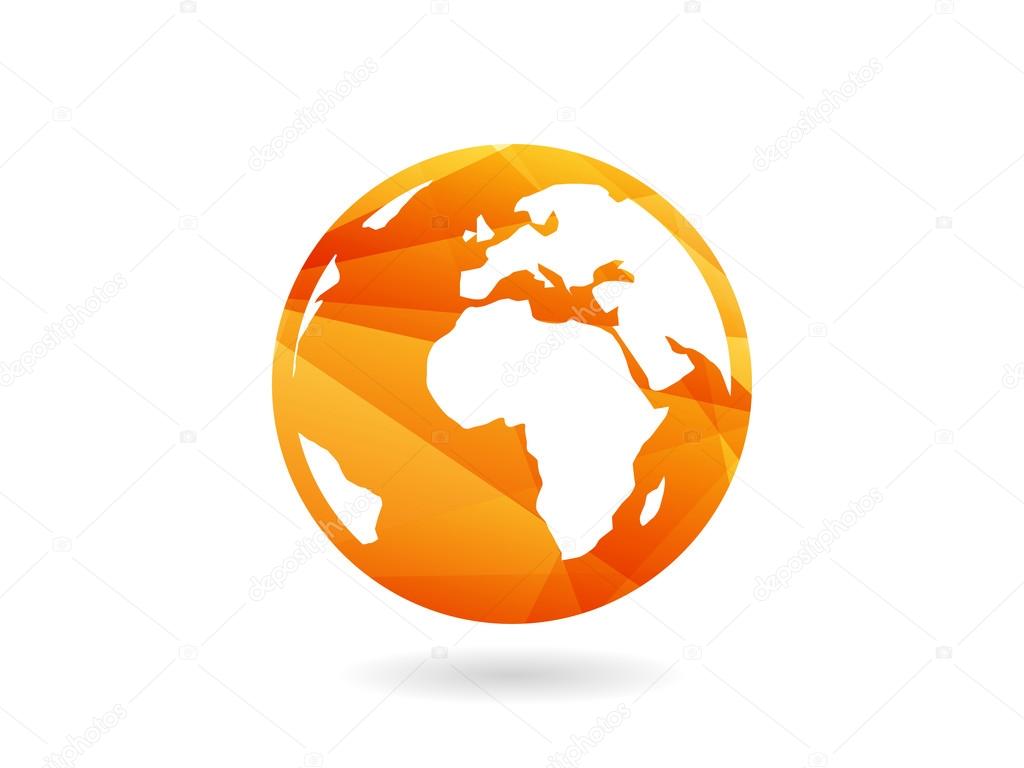 Colorful geometric abstract earth globe sphere vector graphic template ...