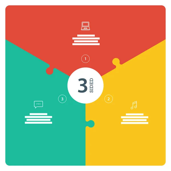 Numbered flat rainbow spectrum colored puzzle presentation infographic ...