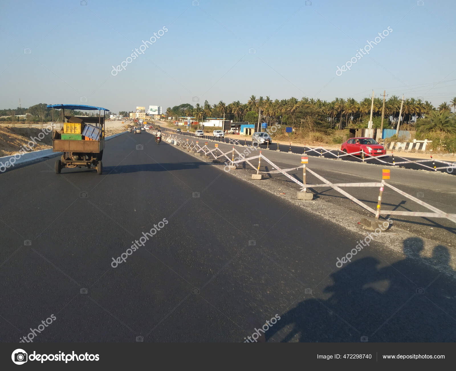 Bidadi Karnataka India Mar 2021 Closeup Beautiful New Eight Lane ...