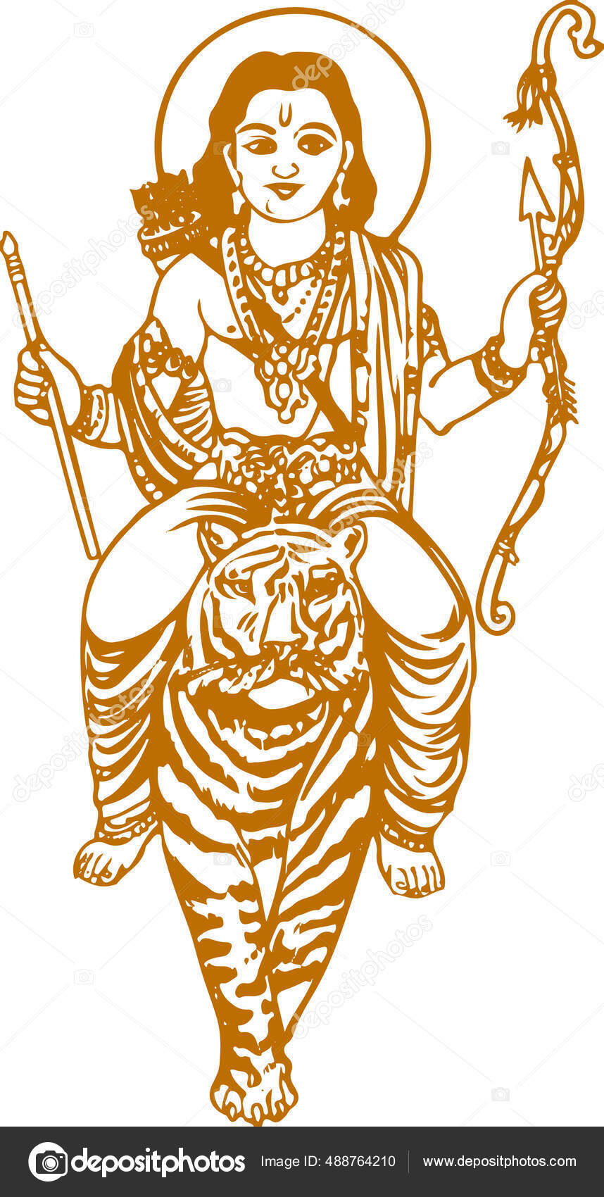 Drawing Sketch Lord Shiva Son Ayyappan Ayyppa Swamy Outline Editable ...