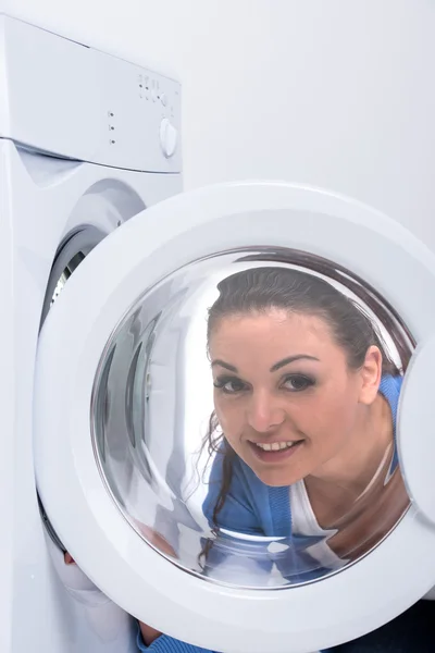 Women washing machine Stock Photos, Royalty Free Women washing machine ...