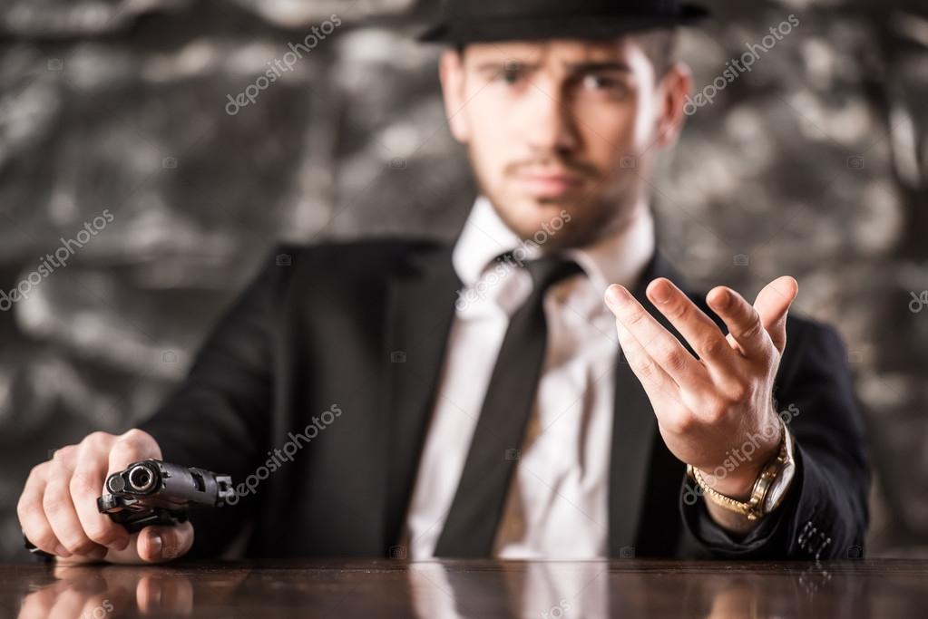 Gangster. — Stock Photo © vadimphoto1@gmail.com #65174883 Gangster. — Stock Photo © vadimphoto1@gmail.com #65174883