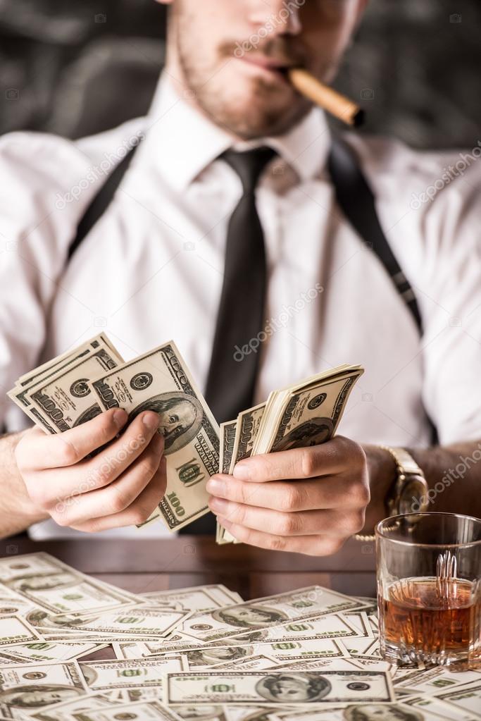 Gangster Holding Money