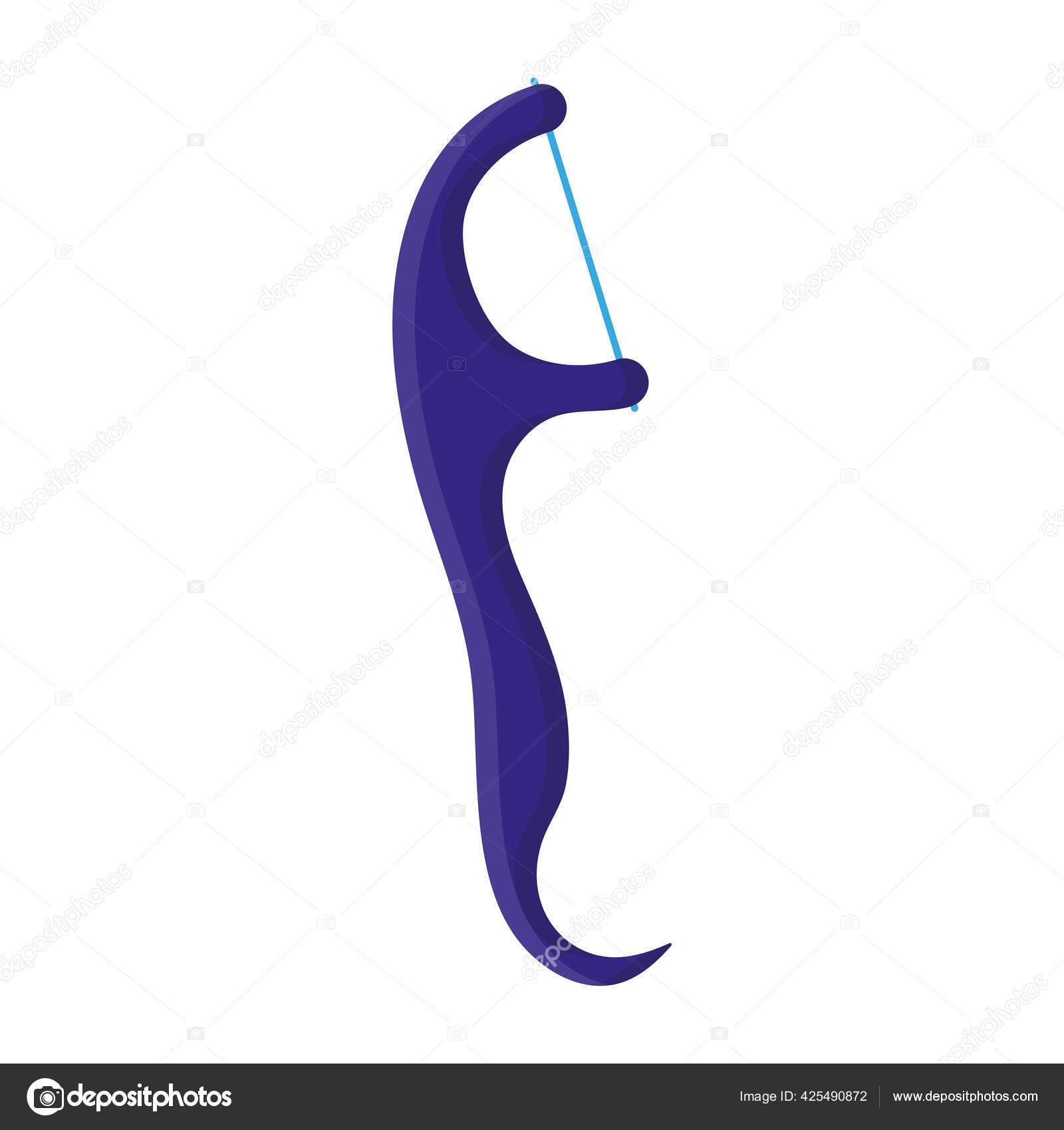 Vector Cartoon Illustration Dental Floss Isolated White Background ...