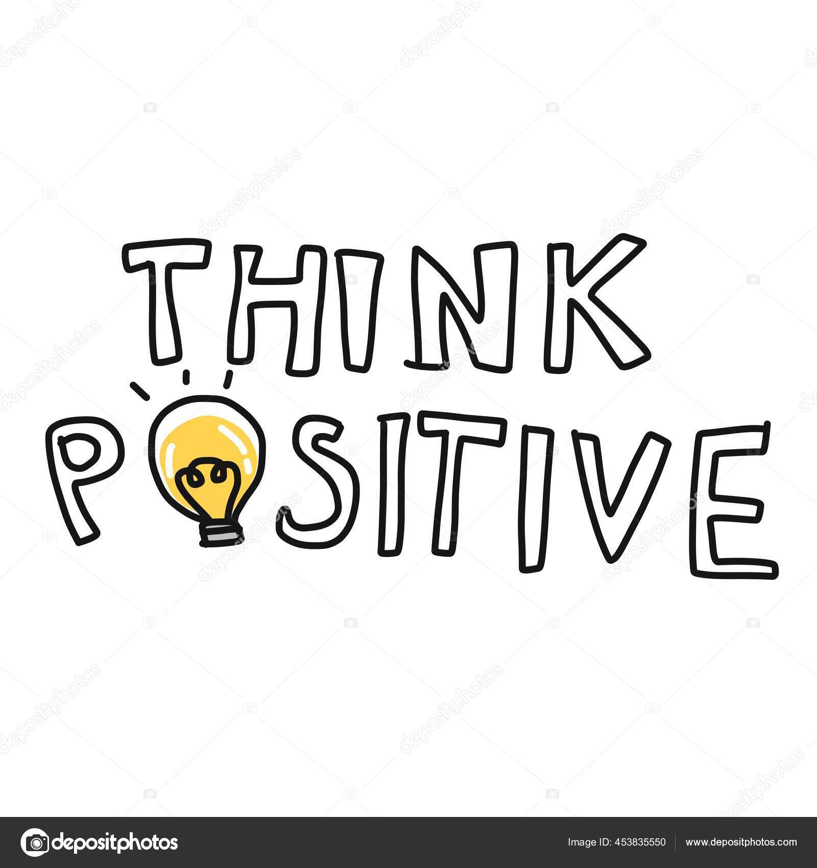 Piense Palabra Positiva Bombilla Vector Ilustración Vector de stock por ©AmySachar 453835550