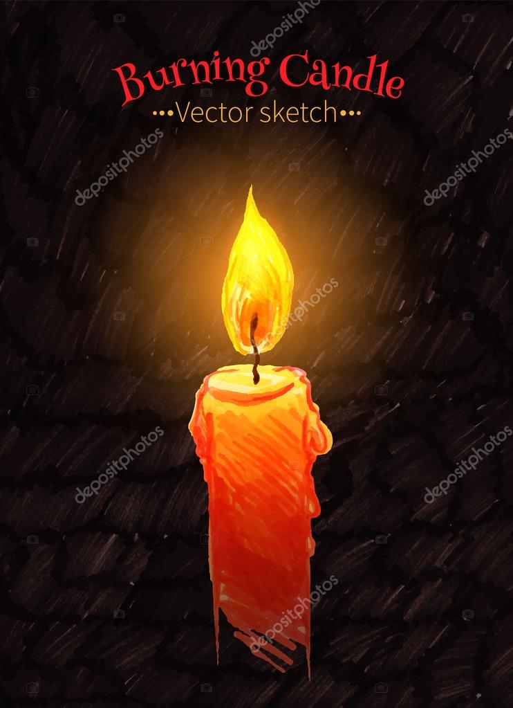 Burning candle illustration. — Stock Vector © Sonya_illustration #52115651