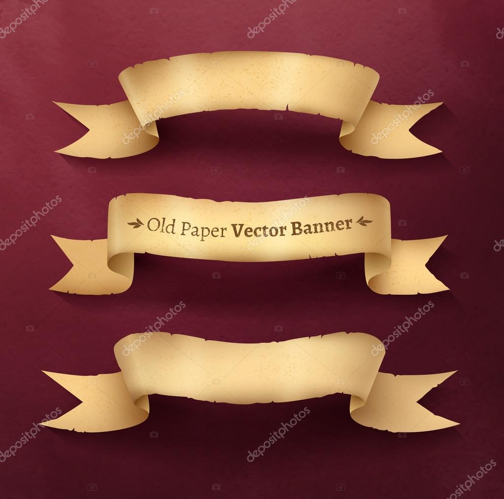 Vintage paper ribbon banners — Stock Vector © Sonya_illustration #62240611