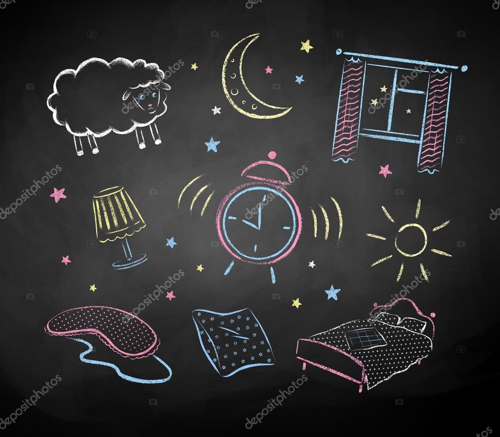 Bedtime color chalked sketches — Stock Vector © Sonya_illustration ...