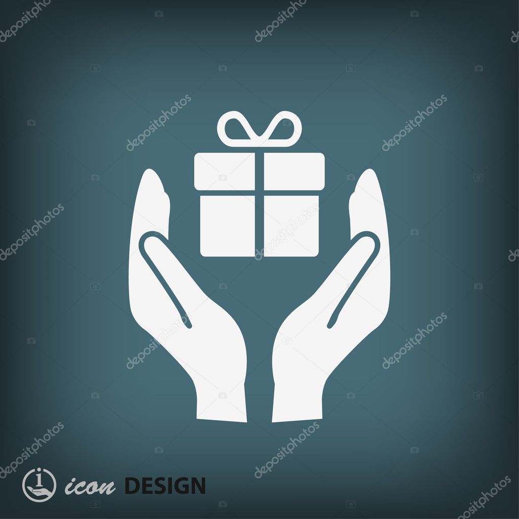 Hands with gift flat design icon ⬇ Vector Image by © hristianin ...
