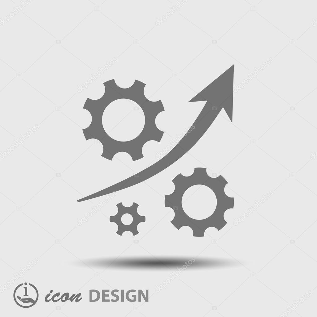 Gear with growth arrow icon Stock Vector Image by ©hristianin #55796451