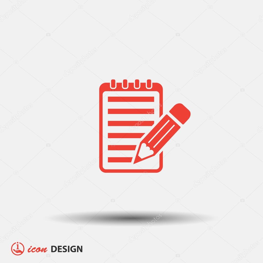 Pictogramme de bloc-notes avec stylo . — Image vectorielle hristianin ...