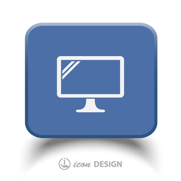 laptop computer icon on square internet button — Stock Vector ...