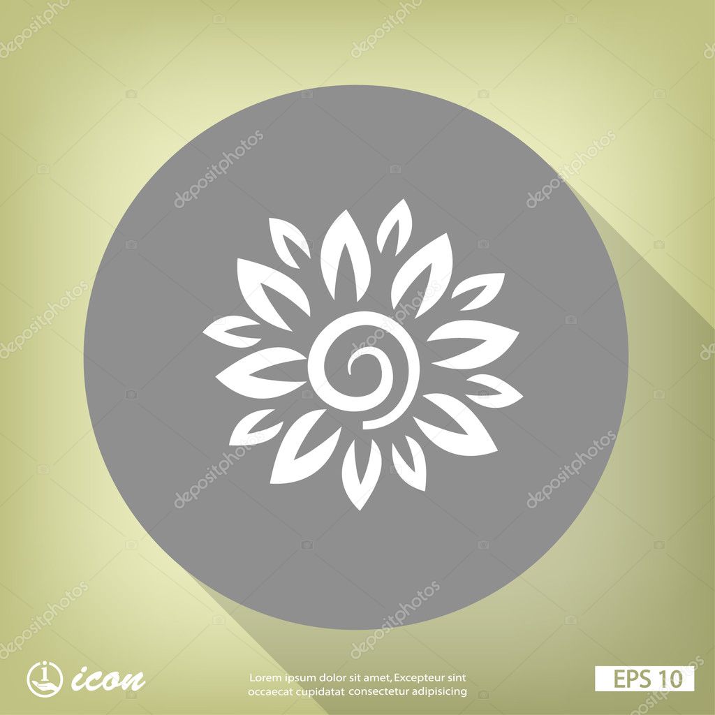 Flower flat design icon — Stock Vector © hristianin #99651474