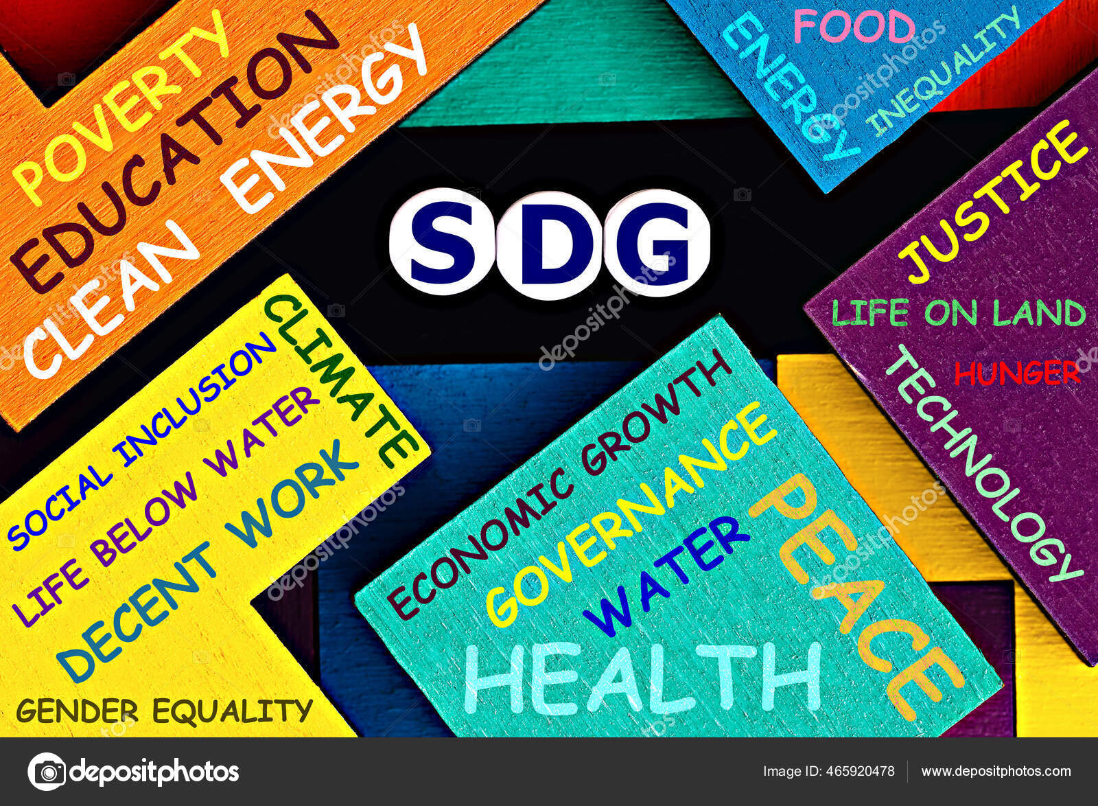 Photo Sdg Sustainable Development Goals Theme Acronym Sdg Colorful ...
