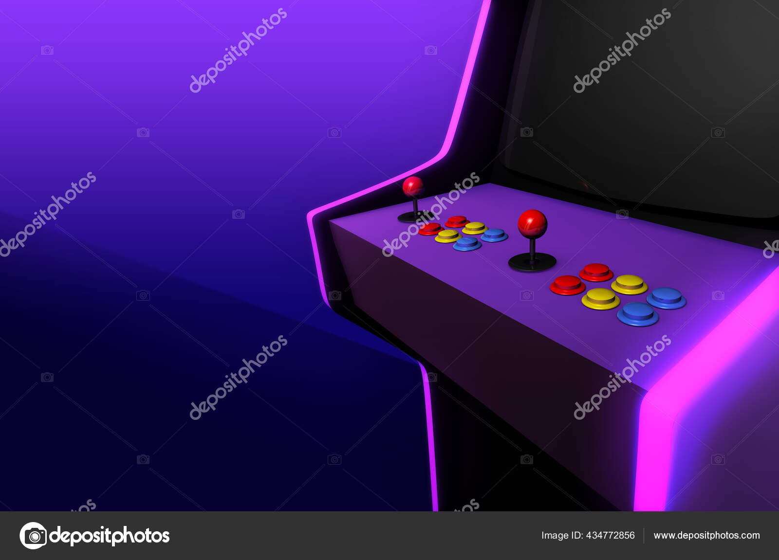 Render Retro Gaming Concept Close Joysticks Old Fashioned Arcade Gaming ...
