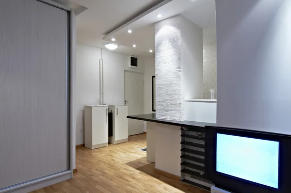 Interior design of a modern counter kitchen - Stock Image - Everypixel