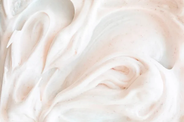 Creamy texture of white airy scrub foam with peeling particle. Gentle ...