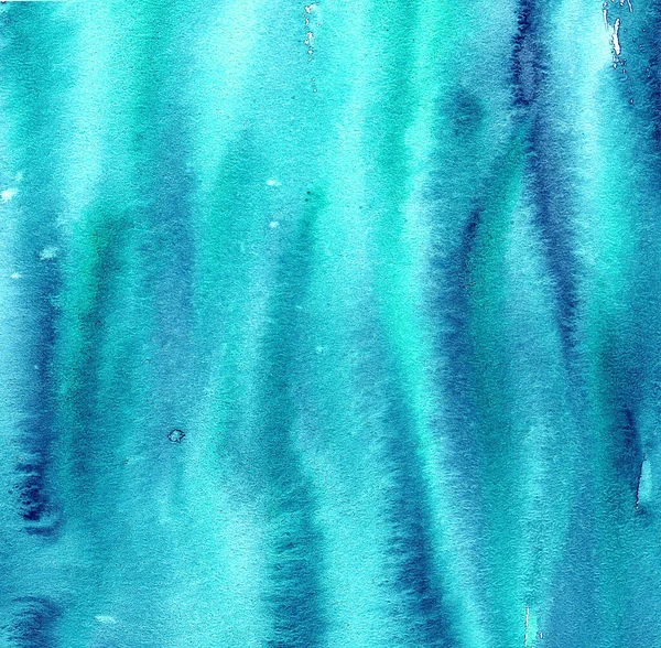 Dark blue, turquoise watercolor texture background with wet brush spots ...