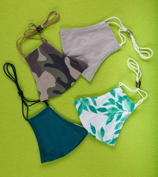 Cotton fabric face masks for protection against virus. Handmade, to ...