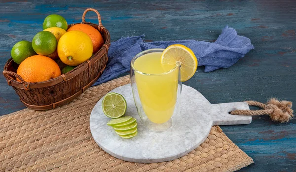 Fresh summer cocktail with lemon, selective focus image. Lemonade ...