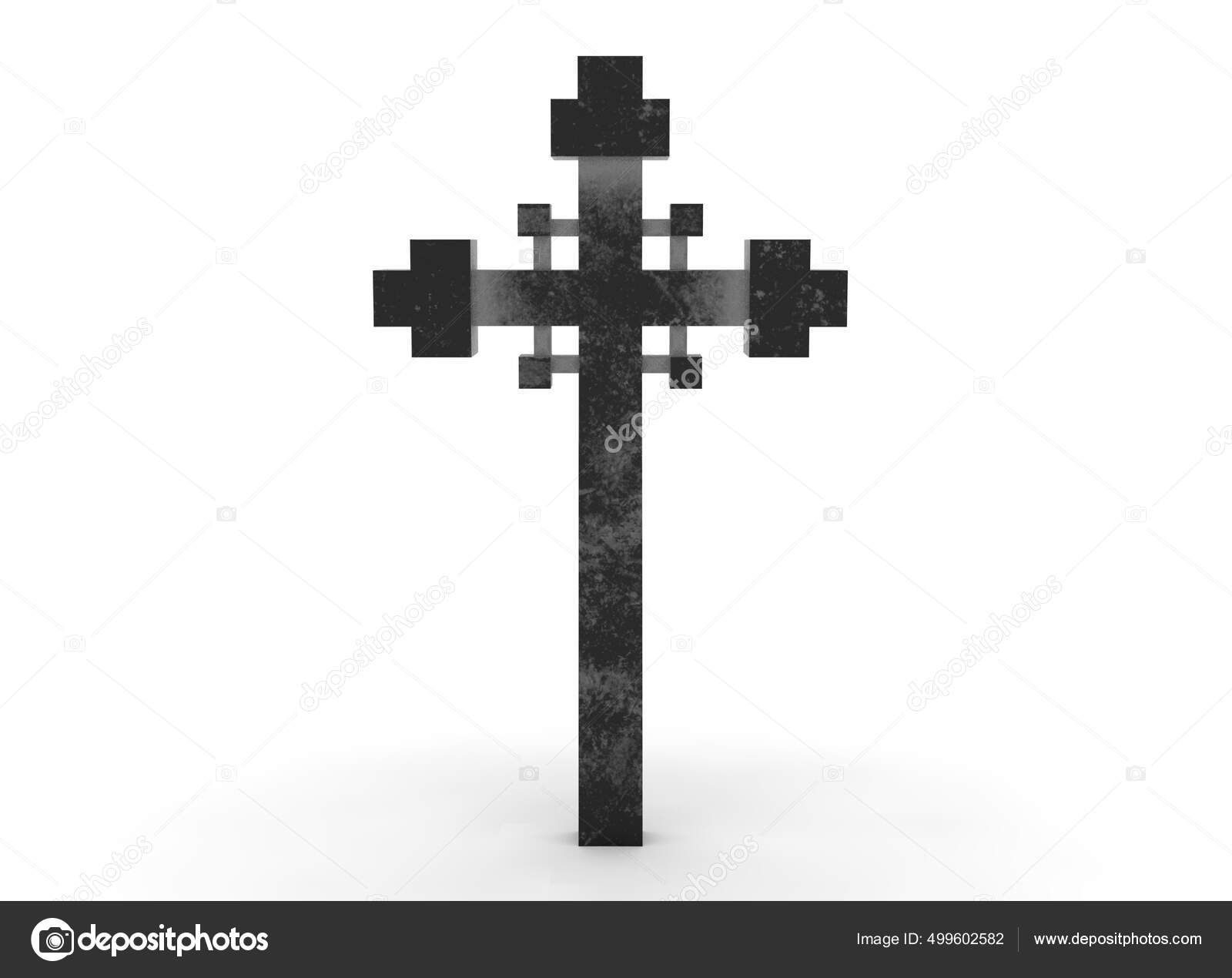 Cruce Mormânt Fundal Alb Randare — Fotografie © de stoc Lya710@yandex ...