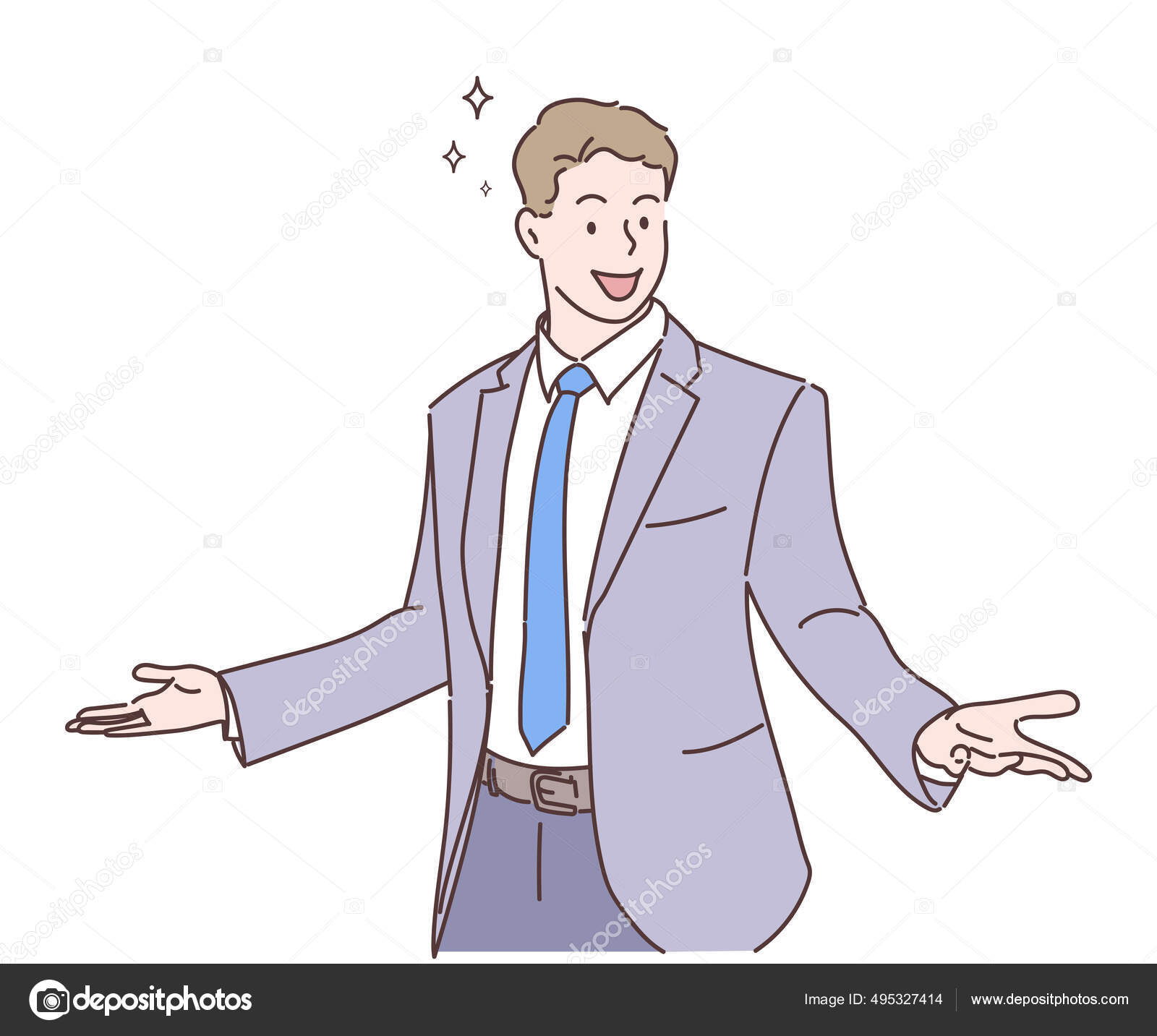 Empresario Mostrando Algo Presentando Proyecto Hombre Negocios ...