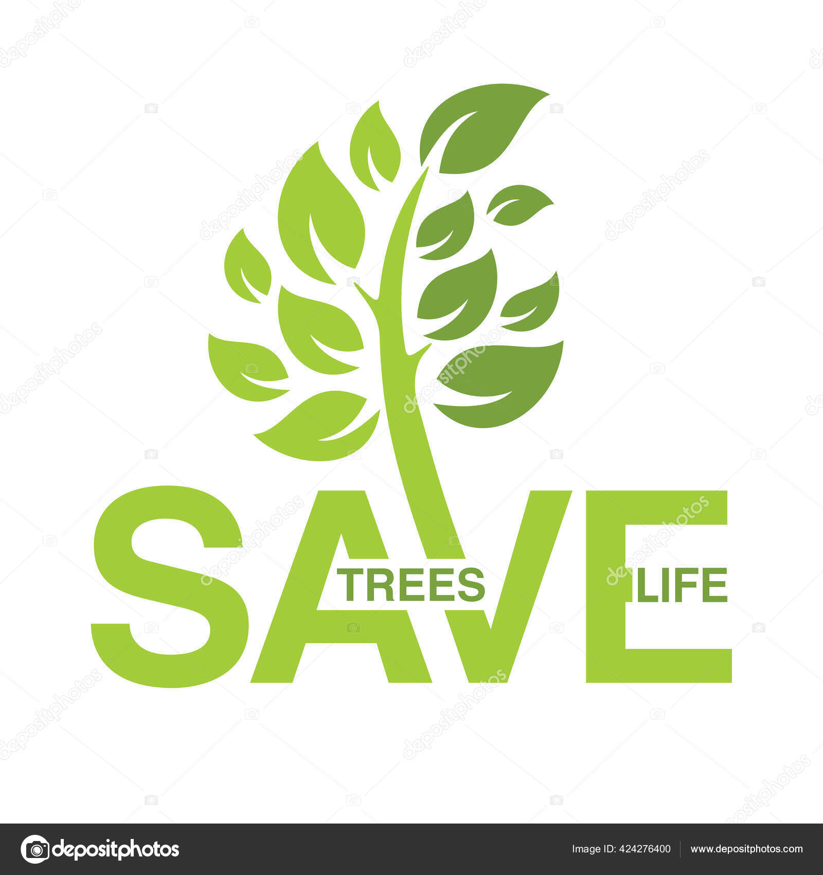 Save Trees Save LIfe slogan in floral decoration Stock Vector Image by ...