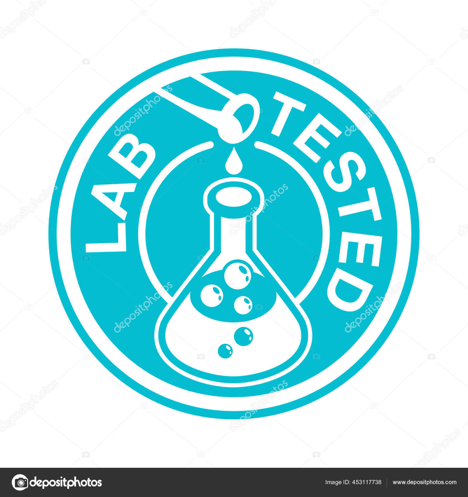 Lab tested icon in flat style Stock Vector Image by ©Dmitrynew83 #453117738