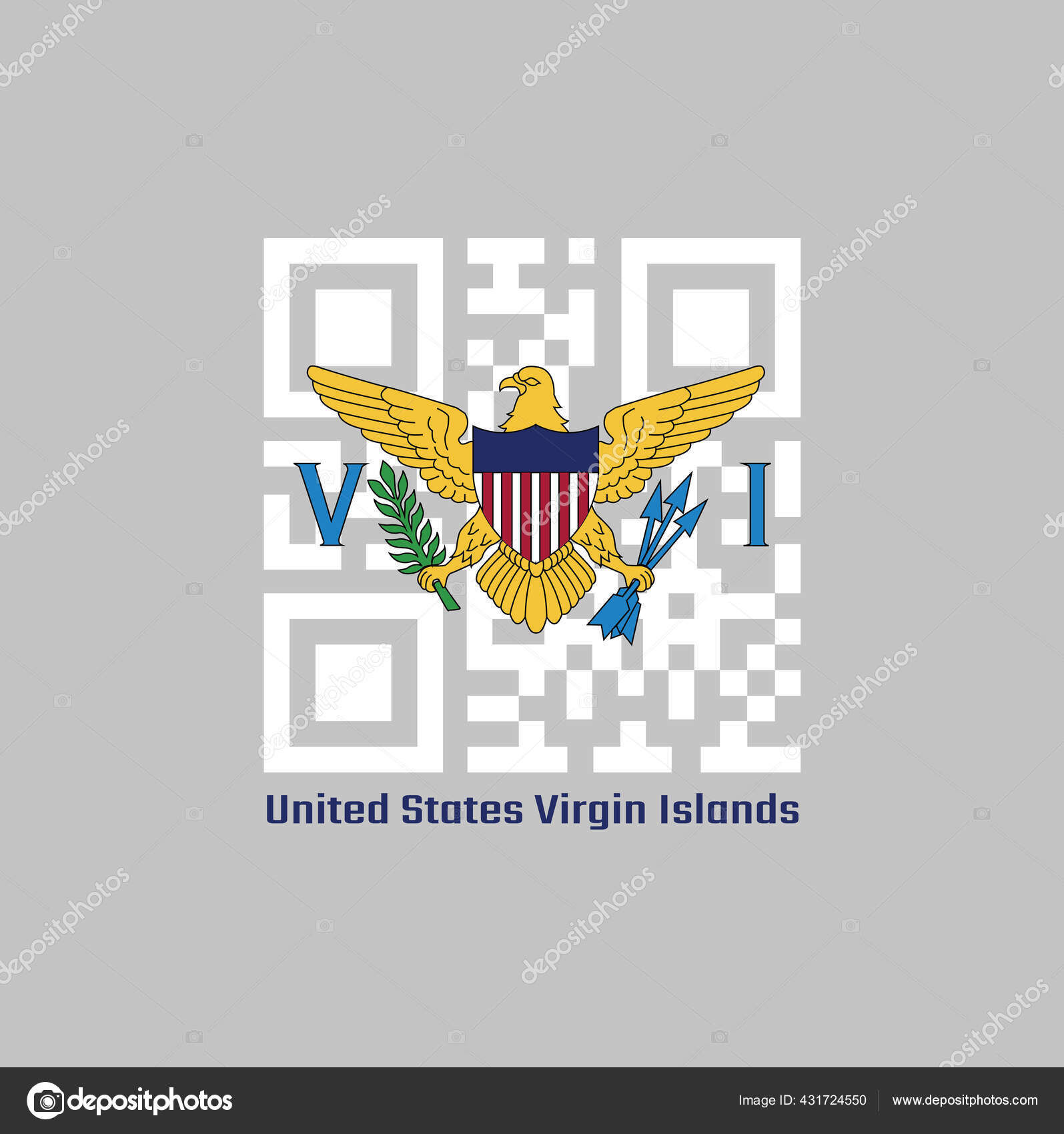 Code Set Color Virgin Islands Flag Coat Arms United States Stock Vector ...