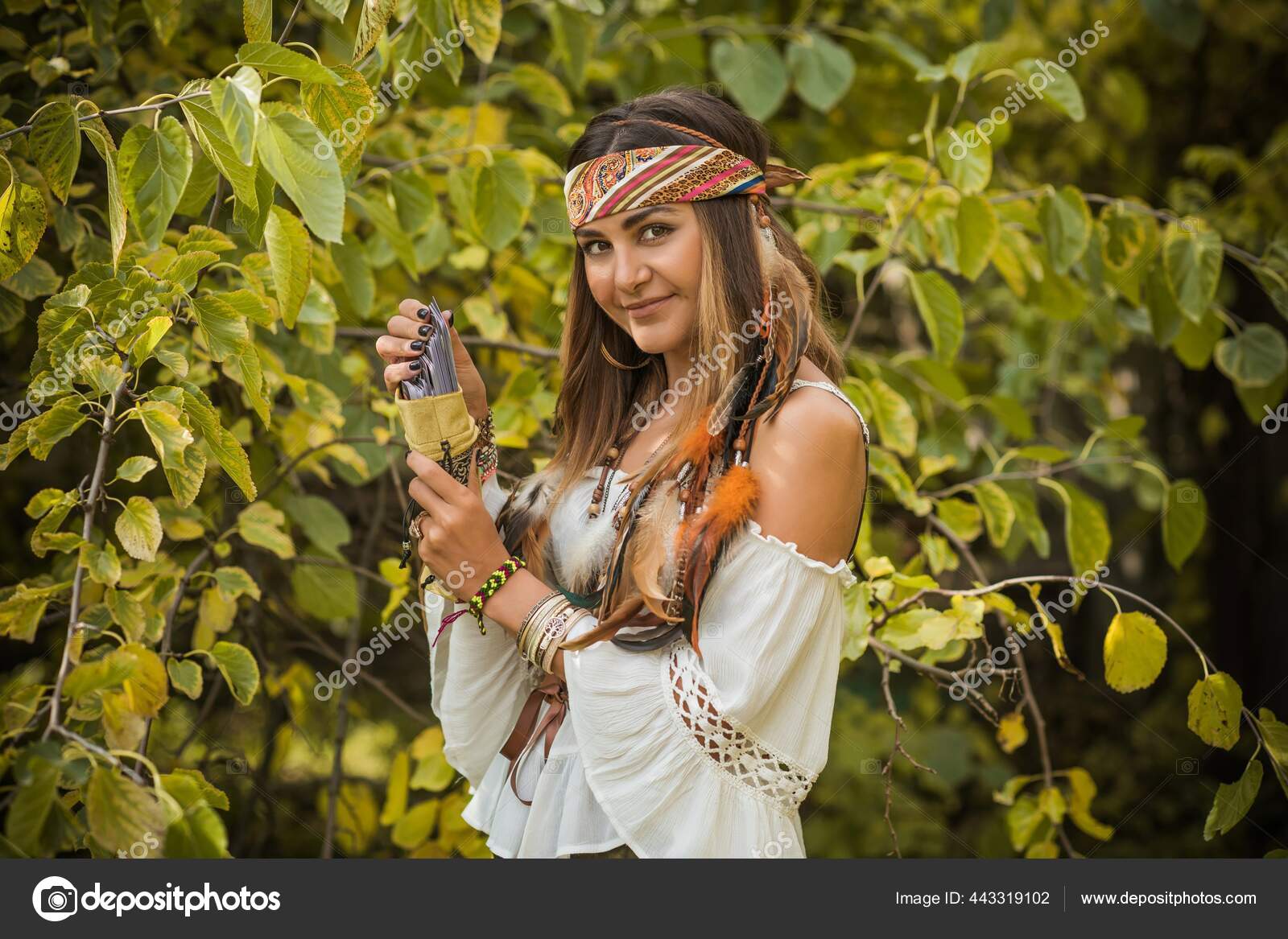 Gypsy Woman Predict Future Boho Mystical Style Gypsy Lady Magical ...