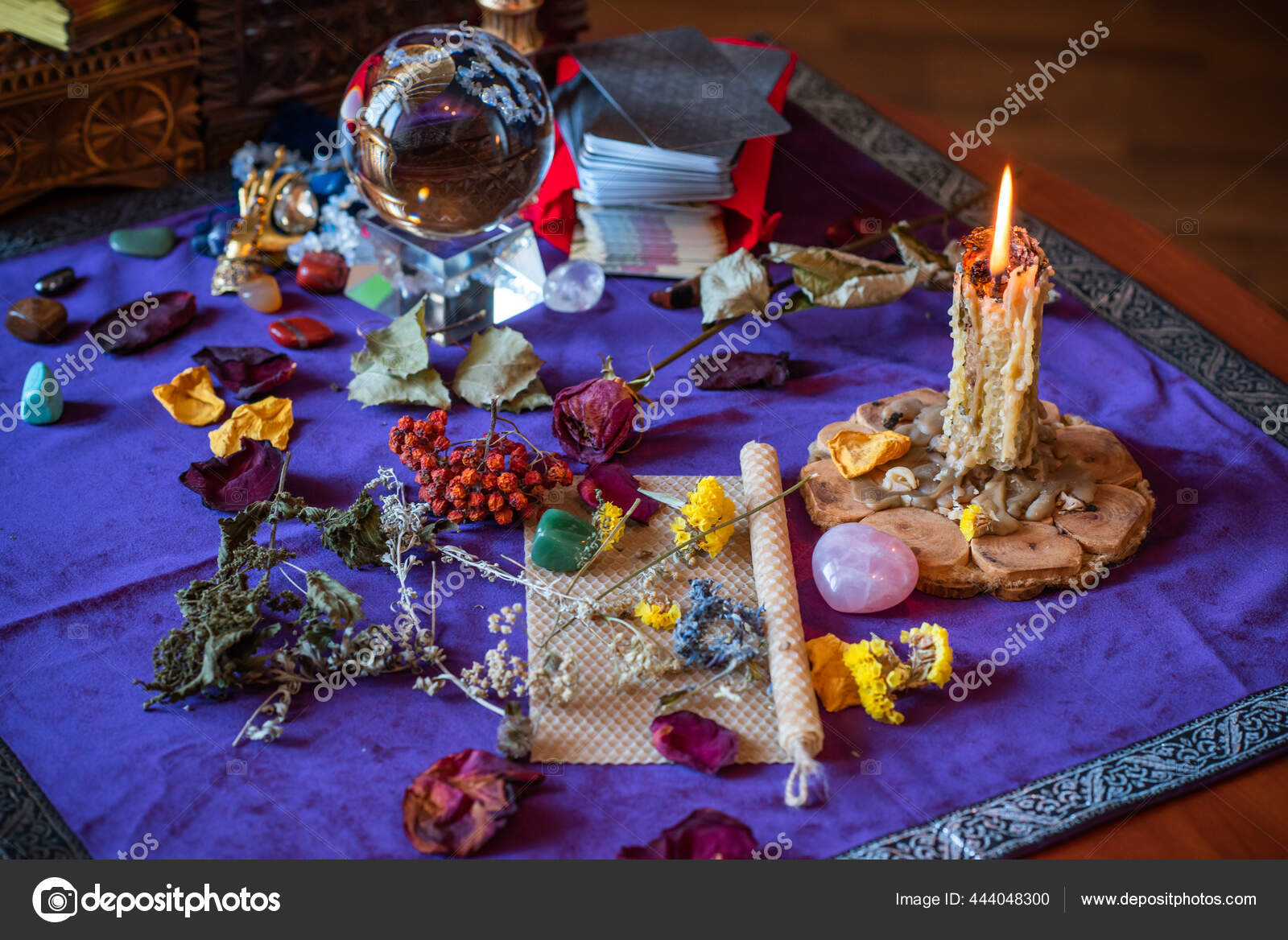 Candle Magic Casting Cleansing Aura Wax Candle Love Spell Old — Stock ...