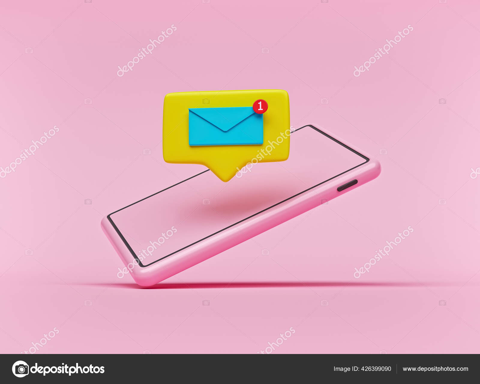 New Email Notification Icon Minimal Design Rendering Stock Photo by ...