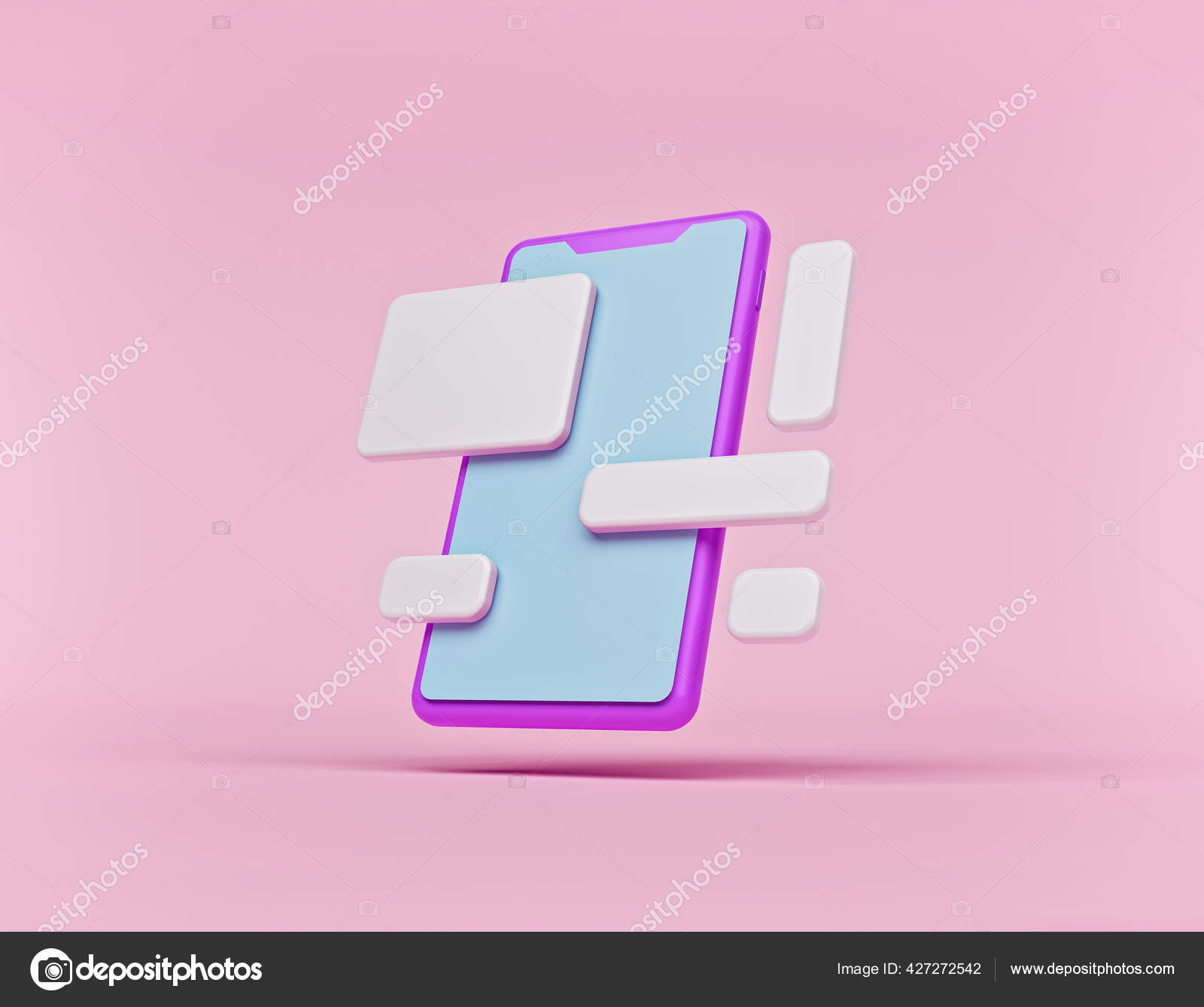 Future Technology Concept Minimal Smartphone Floating Icons Abstract ...