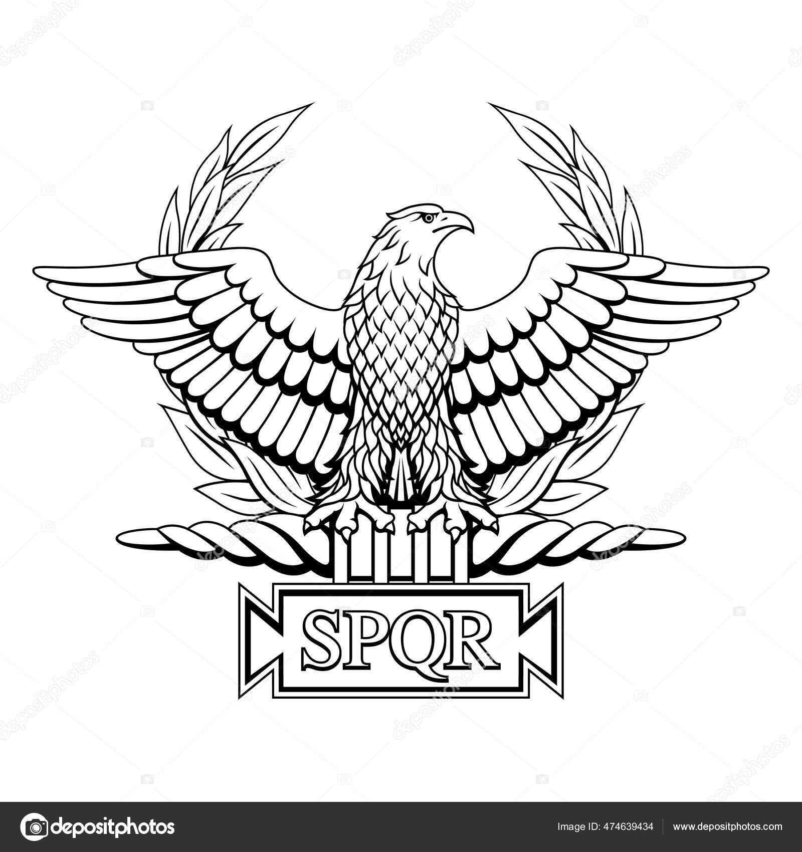 Roman Eagle Inscription Senatus Populus Que Romanus Italian Means ...