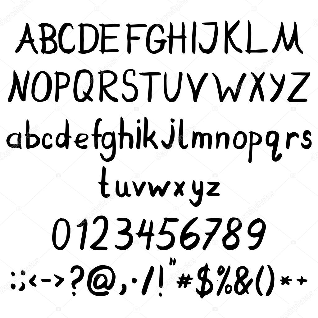Alphabet. Hand drawn letters. Stock Vector by ©Lezhepyoka 80347342