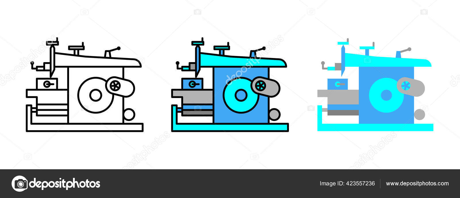 Shaping Machine Icon Set Isolated White Background Web Design Stock ...