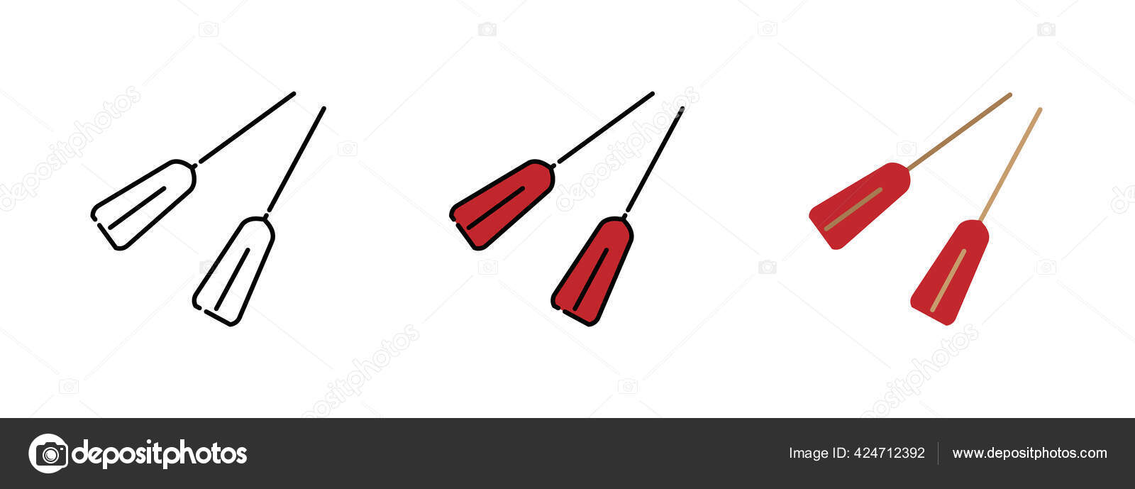 Paddle Boat Icon Set Isolated White Background Web Design Stock Vector ...