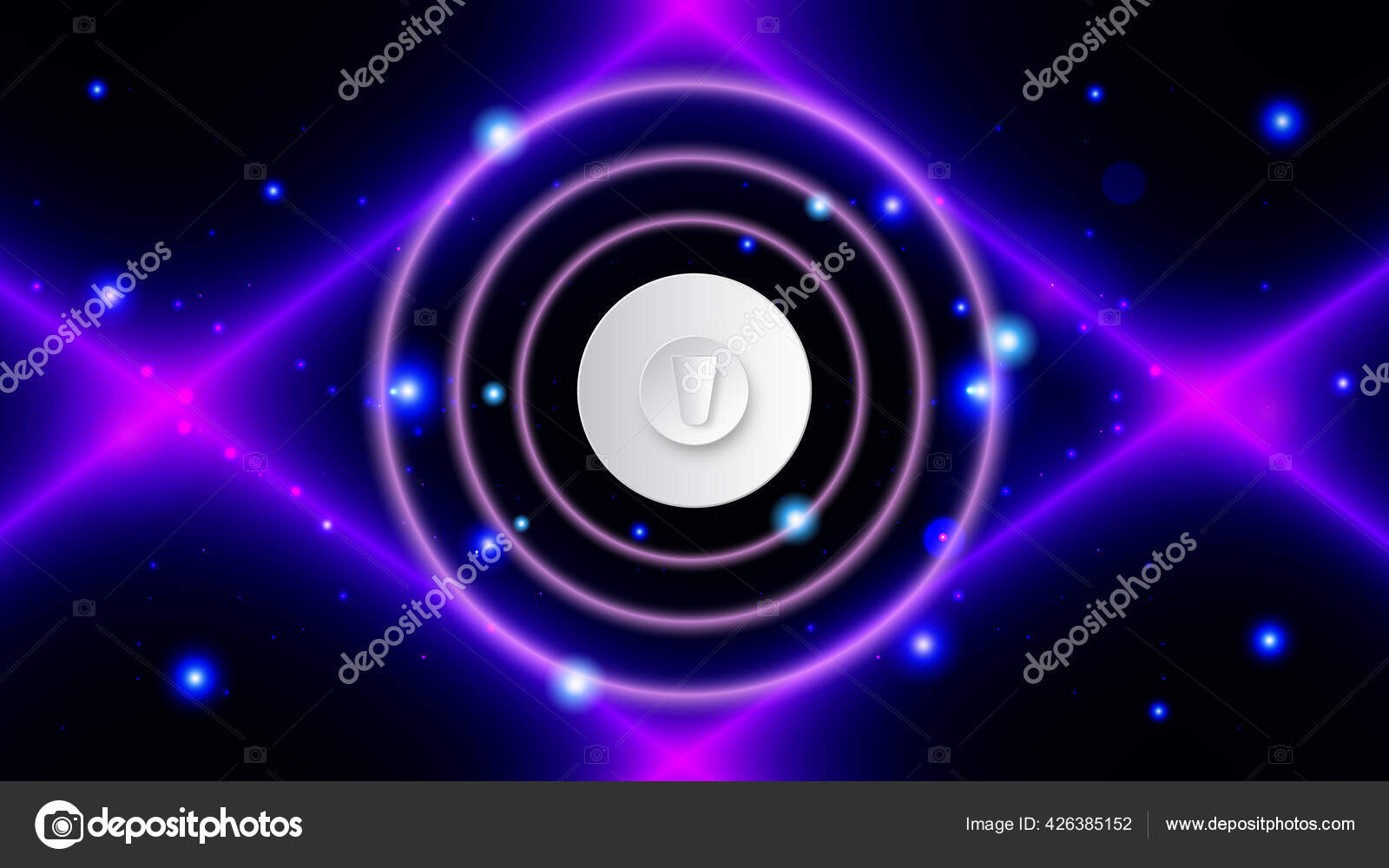 Tec Interface Blue Abstract Digital Technology Glowing Particles Vector ...